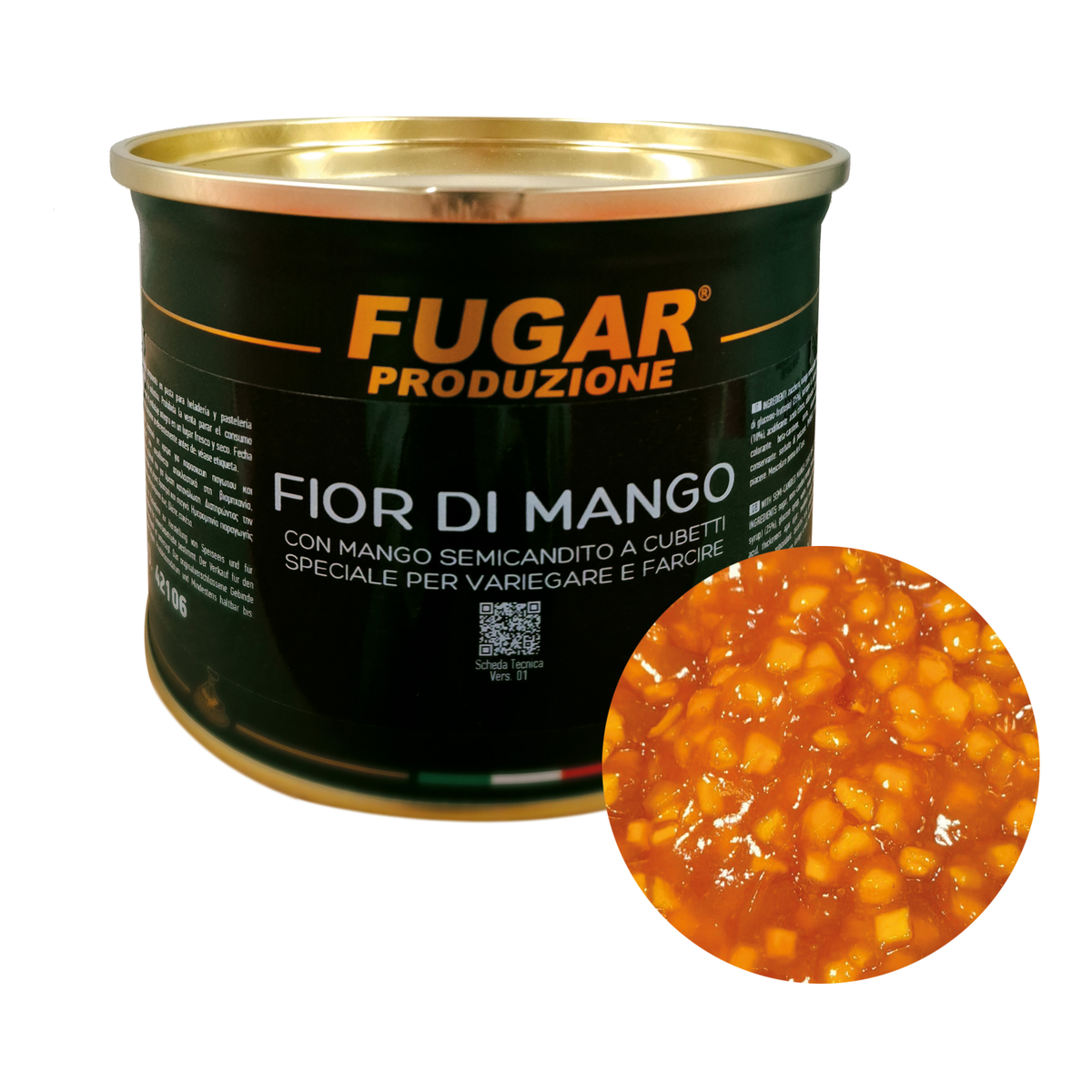 Variegato pasta pro vrstvení zmrzliny s mangovou příchutí a kousky ...